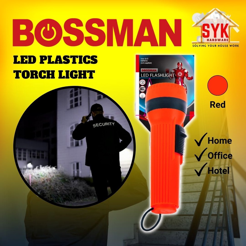 SYK Bossman Plastic LED Torch Light BTL1 Flashlight Torchlight Battery ...