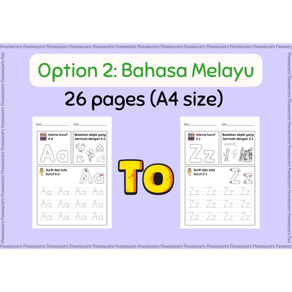 [PDF Softcopy] Lembaran Kerja Prasekolah Bahasa Melayu ABC; ABC letter ...