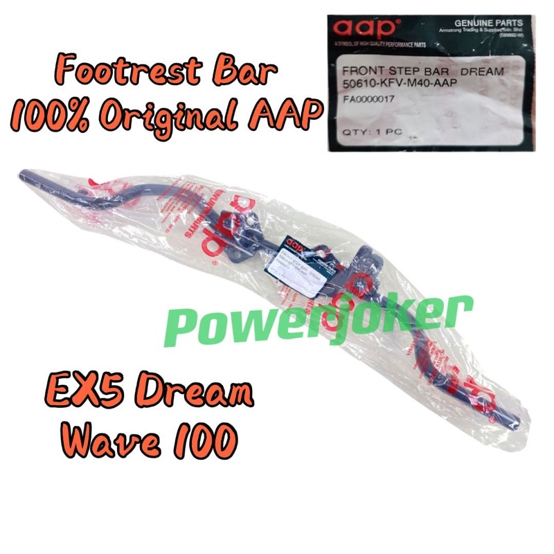 Honda EX5 Dream/Wave 100/W100/EX5Dream/Wave100 (100% Original AAP) Footrest Bar/ Front Step Bar ...