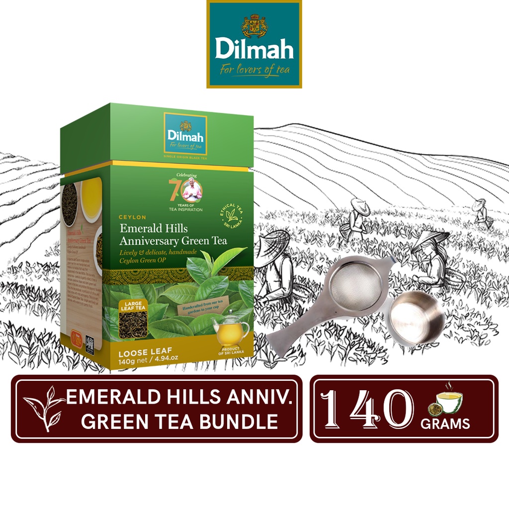 Dilmah Commemorative Ceylon Emerald Hills Anniversary Loose Green Tea ...