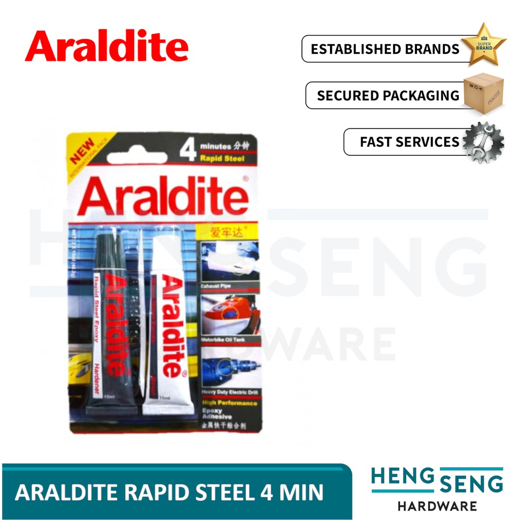 ARALDITE RAPID STEEL 4 MIN EPOXY ADHESIVE HIGH PERFORMANCE | Shopee ...