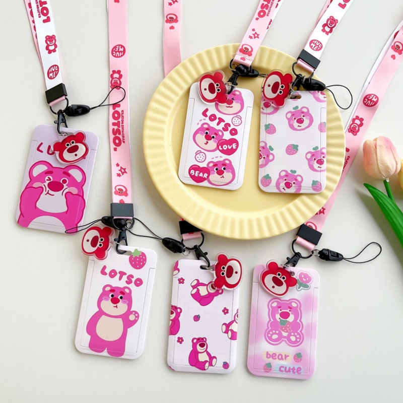 Lotso ID Card Holder Kids Card Case Student Cute Cartoon With Lanyard ...