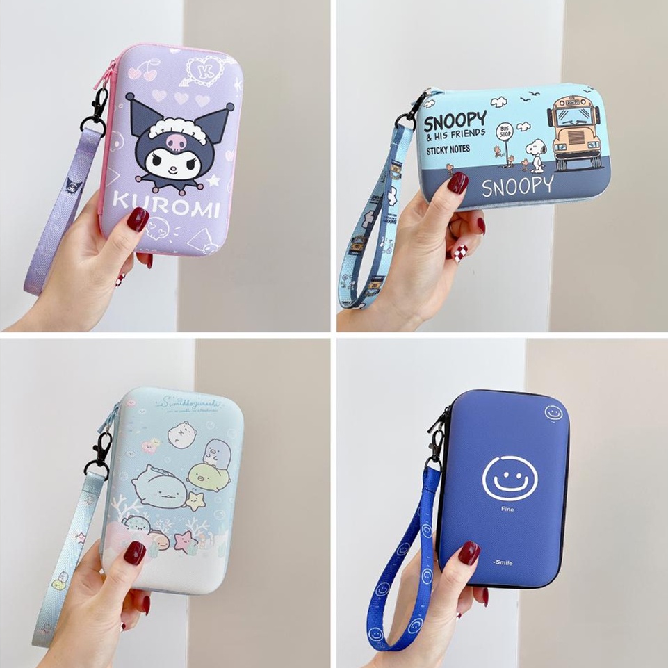 Snoopy sumikko Digital Storage Bag USB Data Cable Organizer Earphone ...