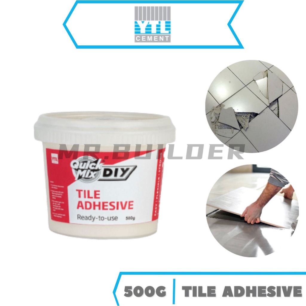 YTL (500g) Tile Adhesive Quick Mix DIY Ready-to-Use Easy Strong ...