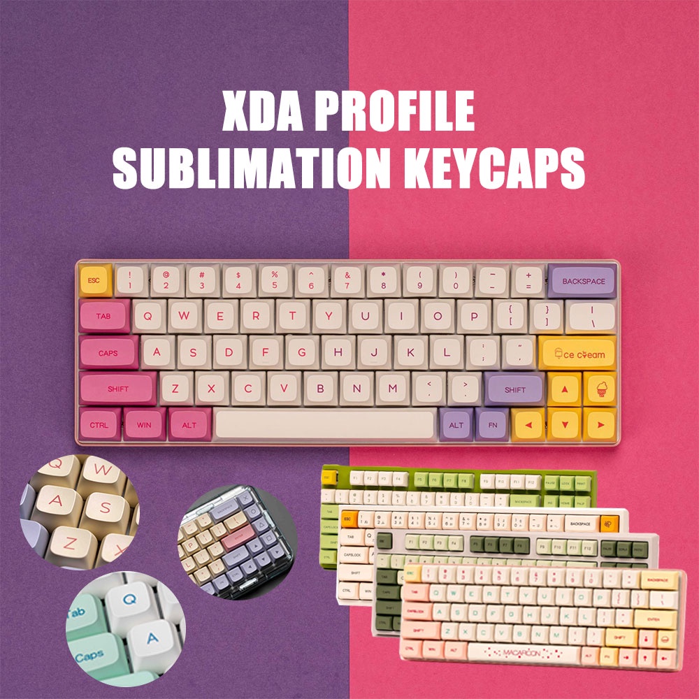 XDA Keycaps Sublimation keycaps137 Keys Honey Milk Keycaps PBT XDA ...
