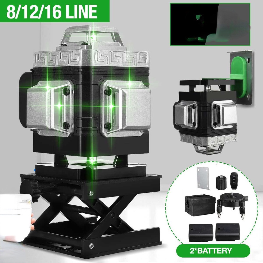 16 Laser Level Horizontal Vertical Cross Line Auto-Leveling Spirit ...