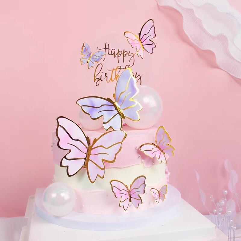 10pcs in 1 set DIY Butterfly Cake Topper | Shopee Malaysia