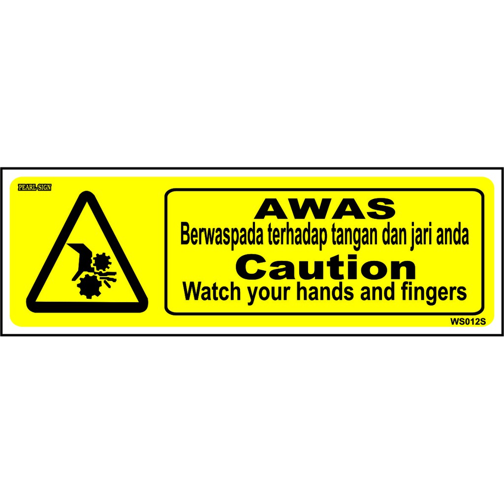 WARNING SAFETY SIGN'CAUTION WATCH YOUR HAND AND FINGERS"STICKER ...