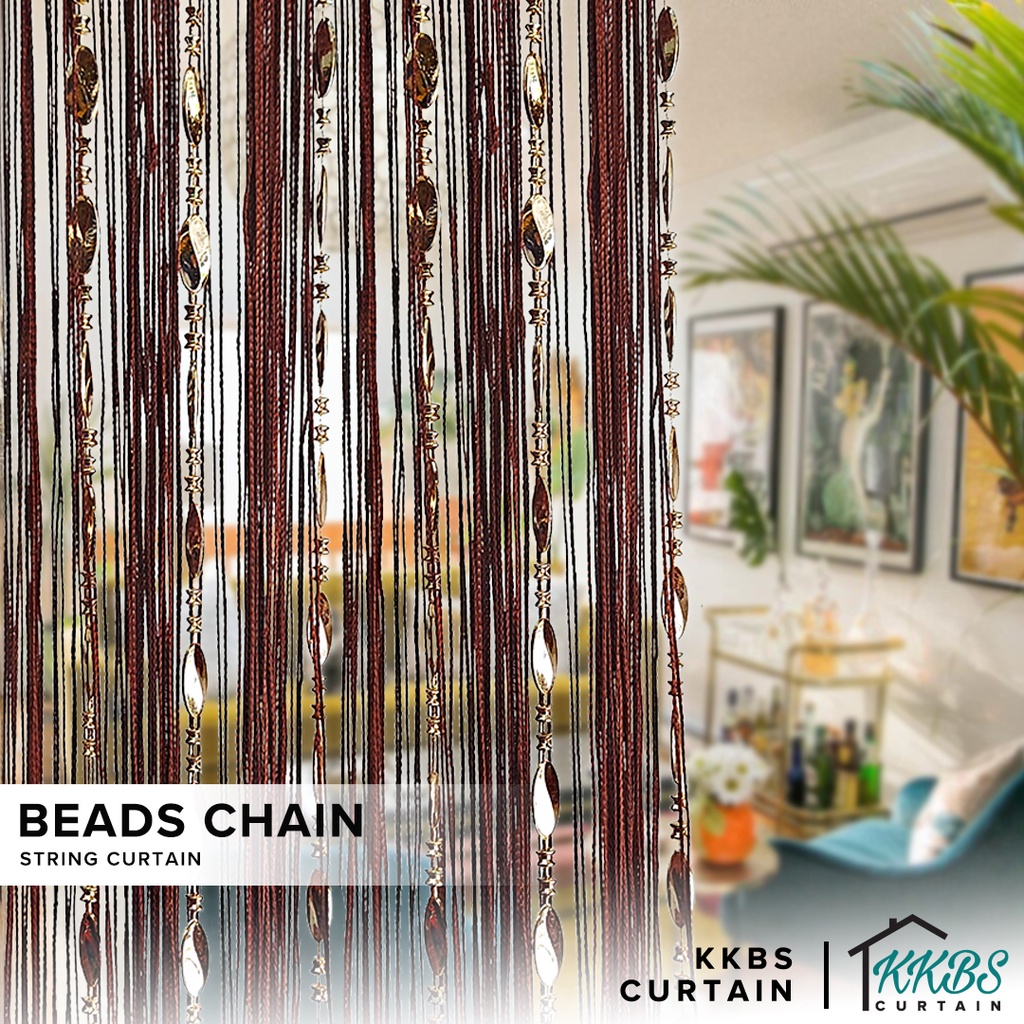 KKBS CURTAIN Beads Chain Langsir Benang Halus (Beads Chain String ...