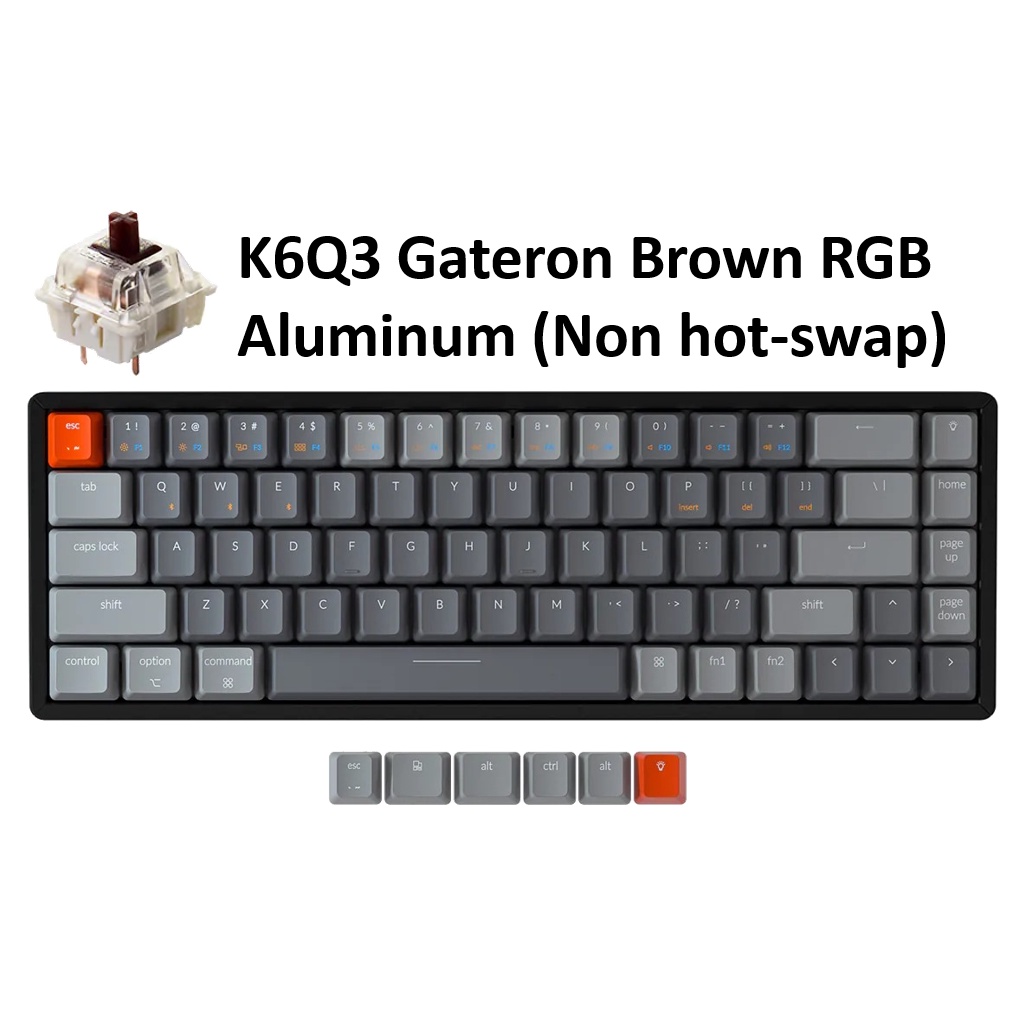 Keychron K6 Wireless RGB Aluminum Non Hot-swap Mechanical Keyboard (65% ...
