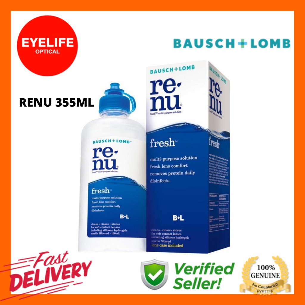 Renu Fresh Multi-Purpose Solution (355ml) / B&L Contact lens Solution ...