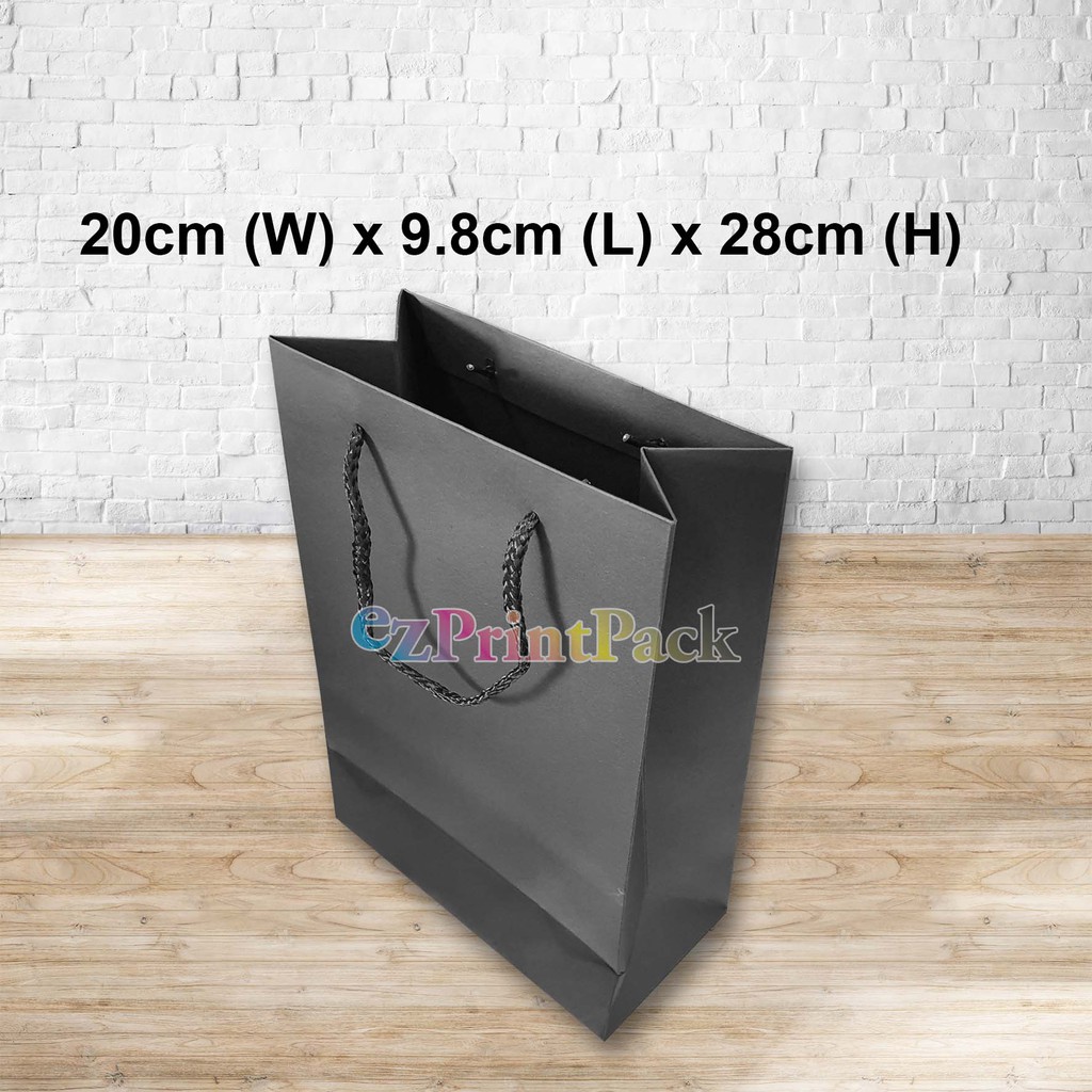 20x28x9.8cm Black Shopping Bag | Black Paper Bags | Recycle Paper bags ...