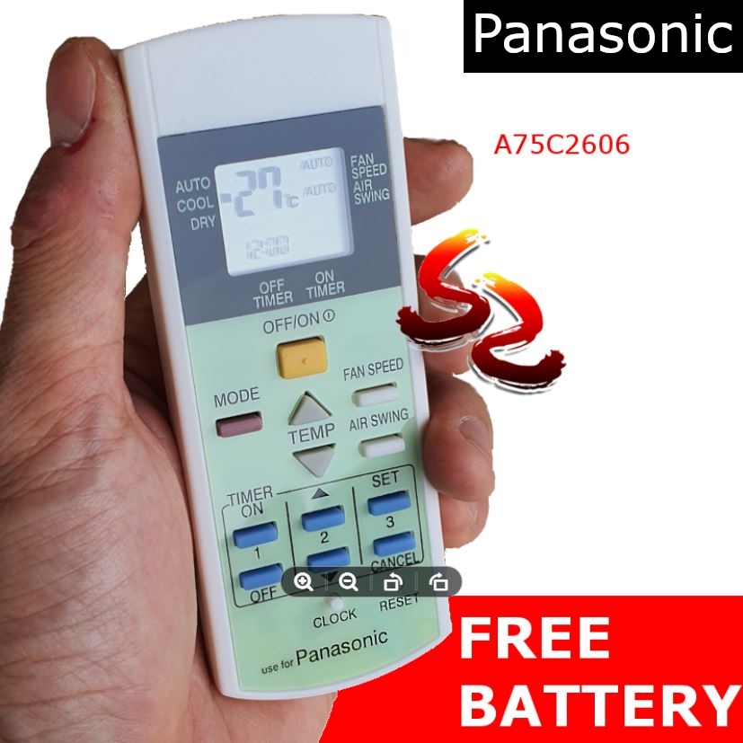 Panasonic aircond remote control aircon air cond spare a75c2606 ...