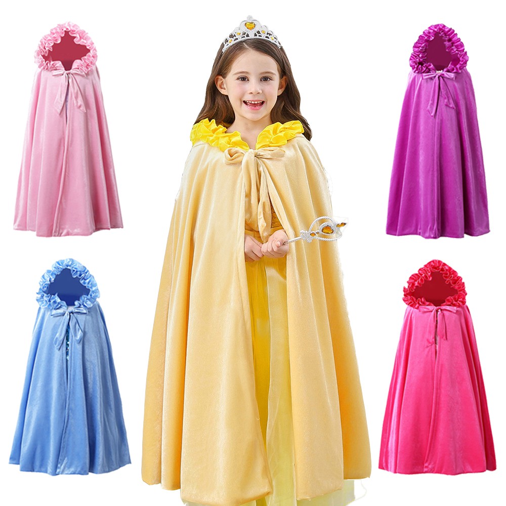 5 Colors Girls Cloak Christmas Party Cosplay Princess Costumes Fashion ...