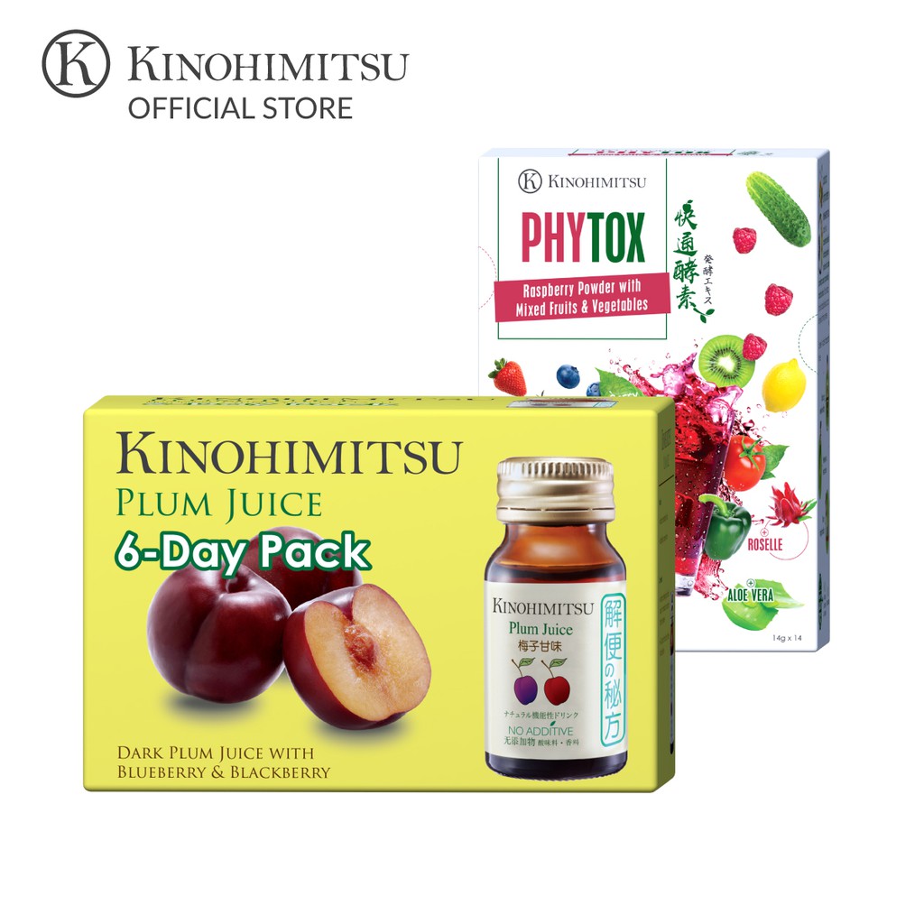 [EXCLUSIVE DTOX BUNDLE] Kinohimitsu Phytox (14s) + D'tox Plum Juice (6s) | Shopee Malaysia