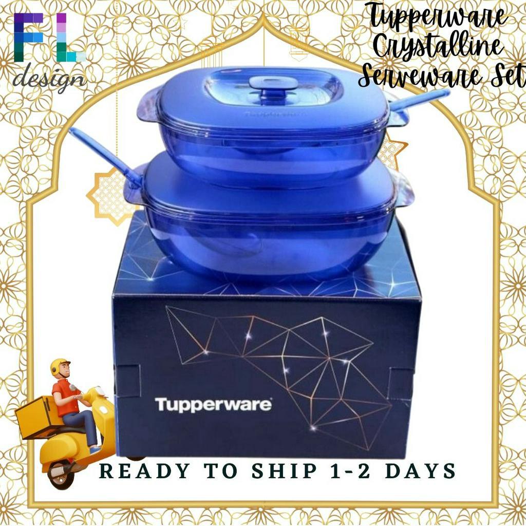 🔥Raya Sale🔥🎁 Hadiah Tupperware🎁 Royale Blue Crystalline Serveware Set ...