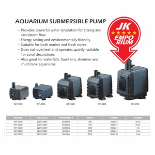 Sobo Mini Submersible Fountain Pump Aquaponic Project WP-3100 WP-3200 ...