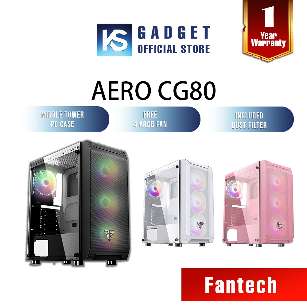 [READY STOCK]Fantech CG80 Aero Middle Tower PC Case /Casing [FREE WITH ...