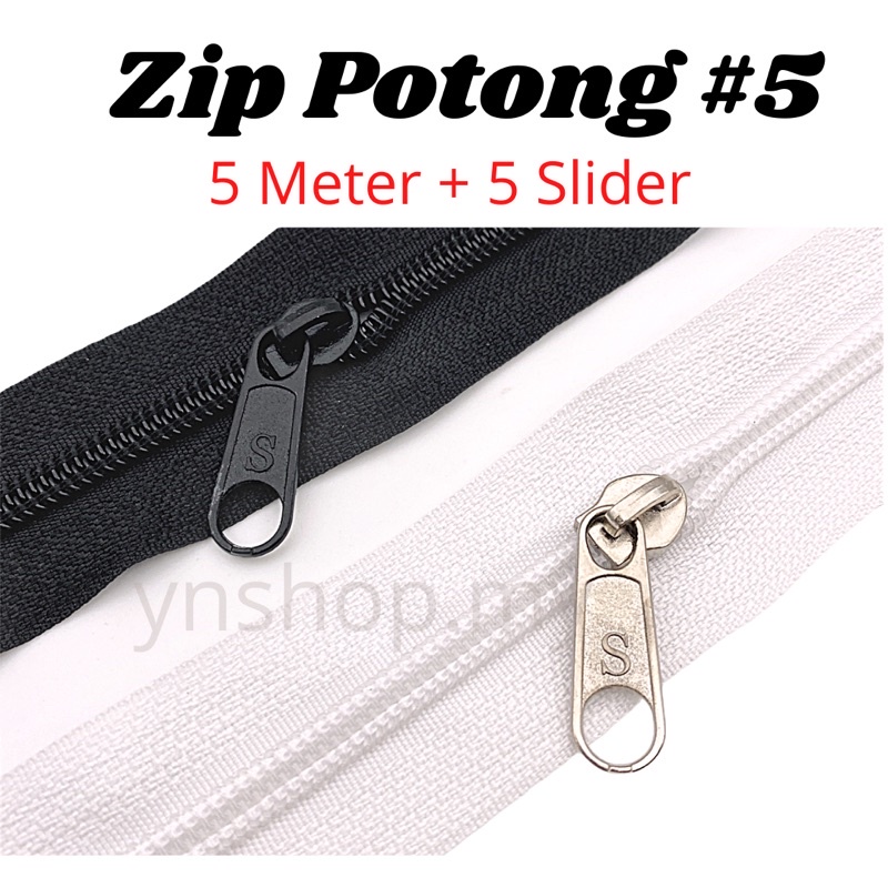 [5m + 5 slider] #5 Zip Meter Zip Potong Zip Panjang Zip Sofa Zip Bag | Shopee Malaysia