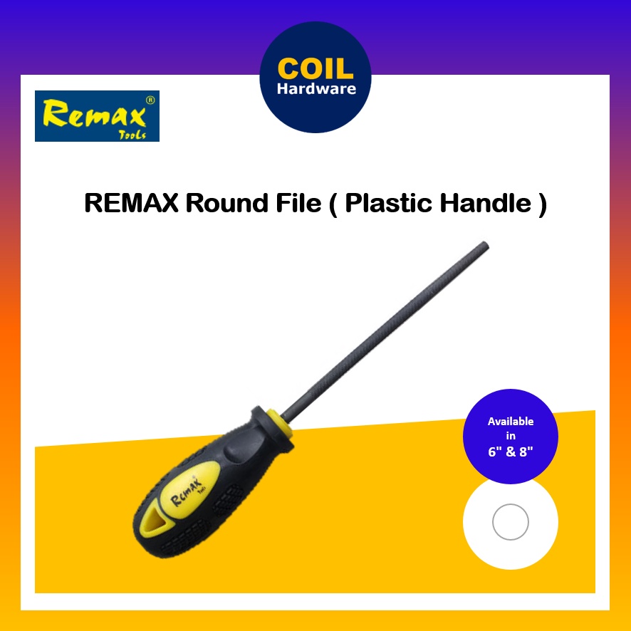 💯 REMAX 4"/6"/8" Round File (Plastic Handle) | Shopee Malaysia
