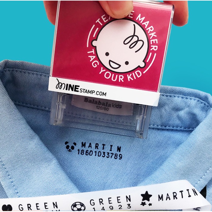 ORIGINAL COLOP Mine Stamp Textile Fabric Name Stamp Marker , Cop Baju ...