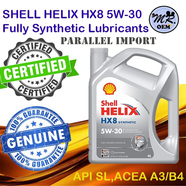 MR OEM SHELL HELIX HX8 5W-30 Fully Synthetic Lubricants | Shopee Malaysia