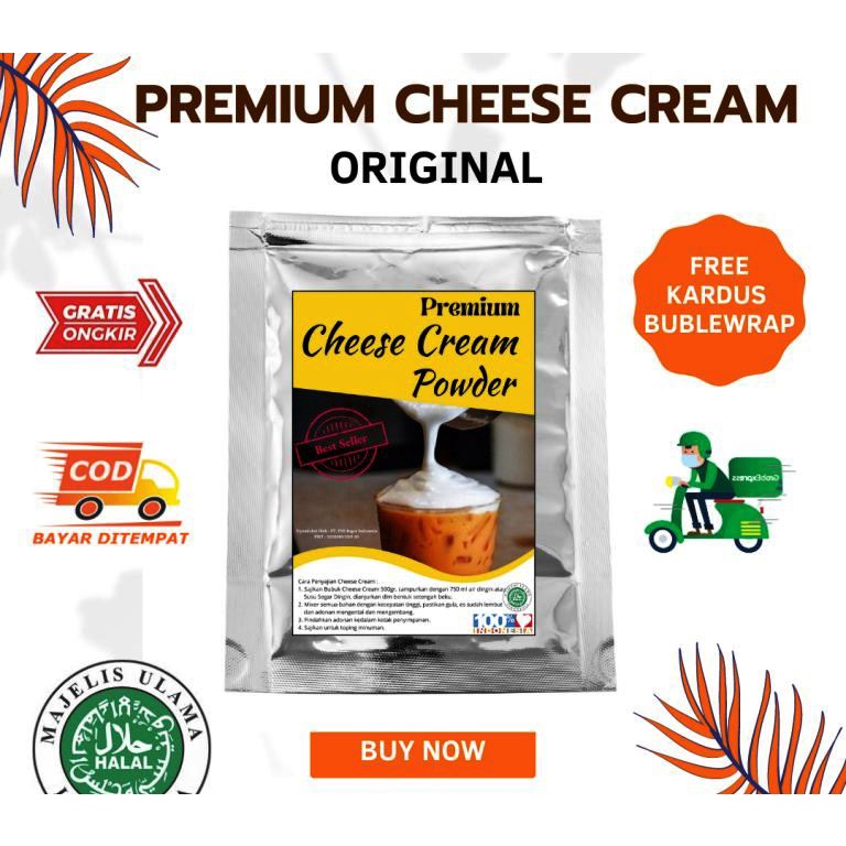 500gr Premium Cheese Cream Powder Original/Cream Cheese Topping Powder ...