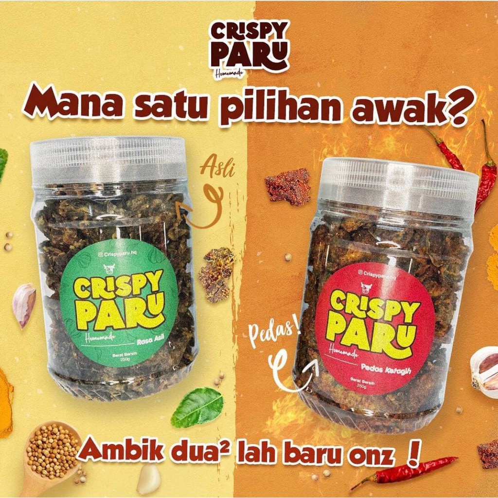 Crispy Paru Homemade, Original OR Spicy, 250gram Ranggup & Fresh, NO ...