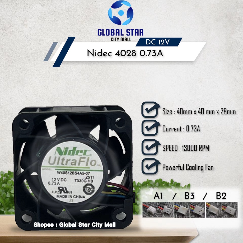 Orginal Nidec DC 12V 0.73A 13000Rpm Powerful Cooling Fan [NEW] | Shopee ...