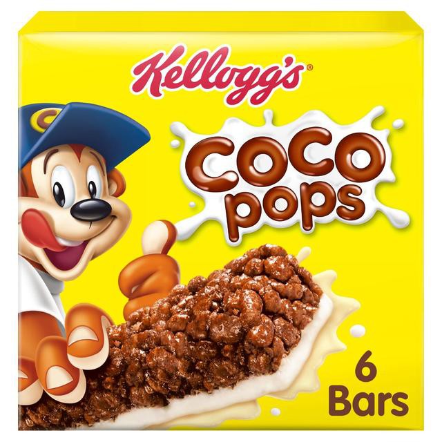 Kellogg's Coco Pops Breakfast Chocolate Flavour Cereal Milk Bars 6 x ...