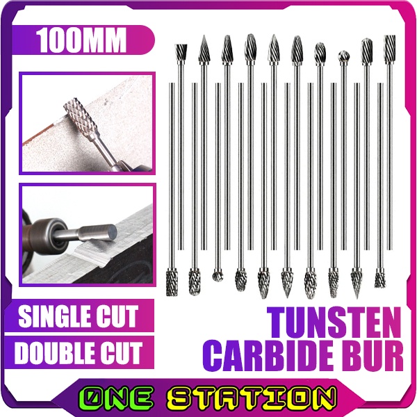 1pcs 100mm Tungsten Carbide Burr Extra Long Single Cut Double Cut ...