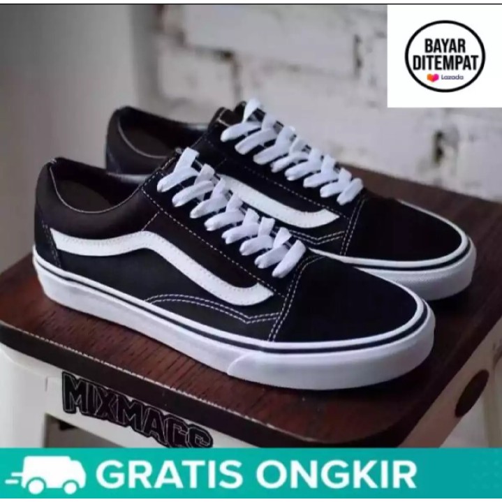HITAM PUTIH Vans15 Oldskool School Shoes - Work - Street Black White ...