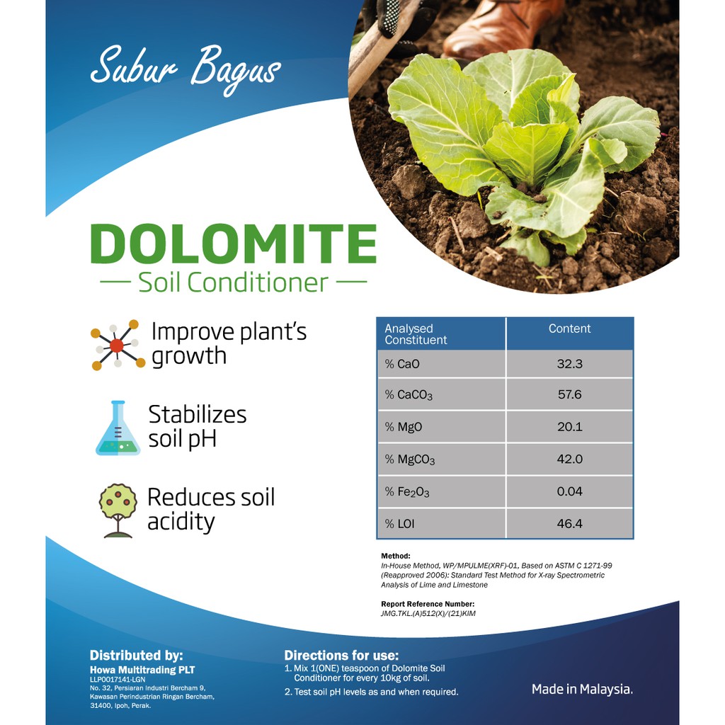 DOLOMITE HIGH GRADE FOR SOIL CONDITIONING (1KG) | Shopee Malaysia