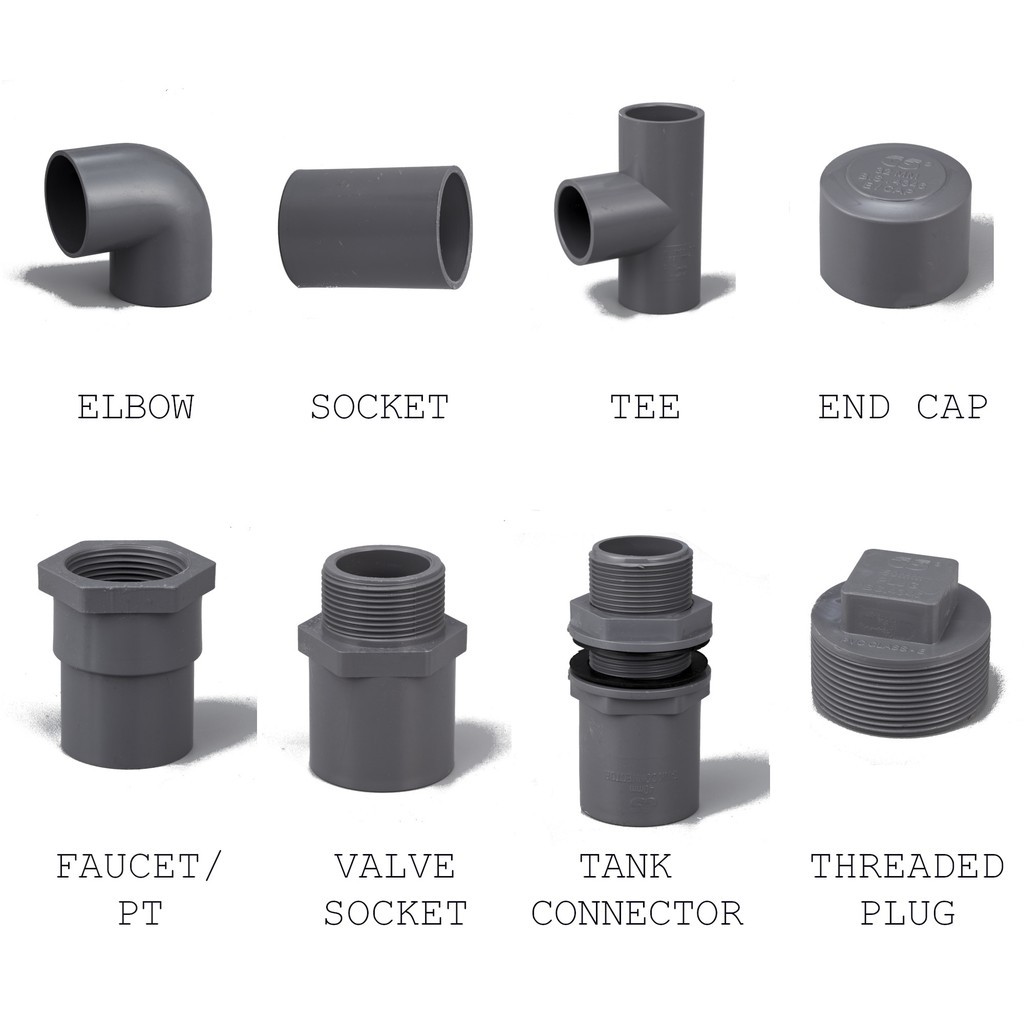 PVC Fitting Connector : Elbow, Tee, Socket, End Cap, Plug , V/Socket, P/T Socket, Tank Connector ...