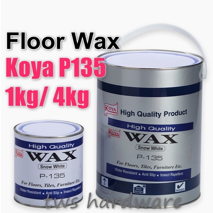 KOYA P-135 SNOW WHITE FLOOR WAX FURNITURE TILES WOOD 1kg/4KG P135 SNOW ...