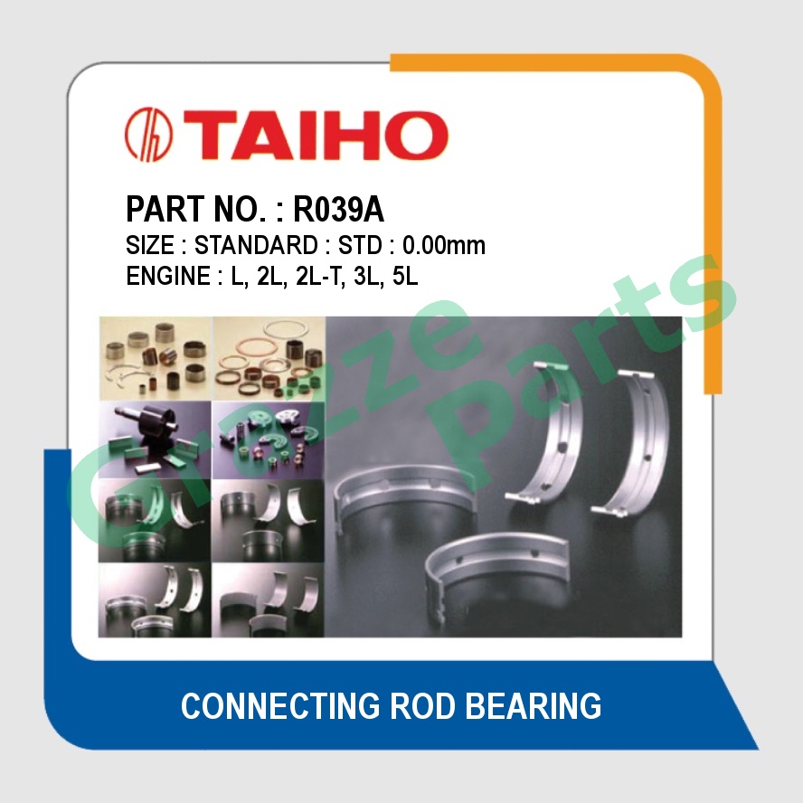 Taiho Con Rod Bearing R039A for Toyota Hilux LN106 2L-T 3L 5L | Shopee ...