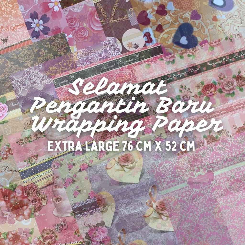 Wedding Gift Wrapping Extra Large Paper Kertas Balut Hadiah 礼物纸 Gift ...