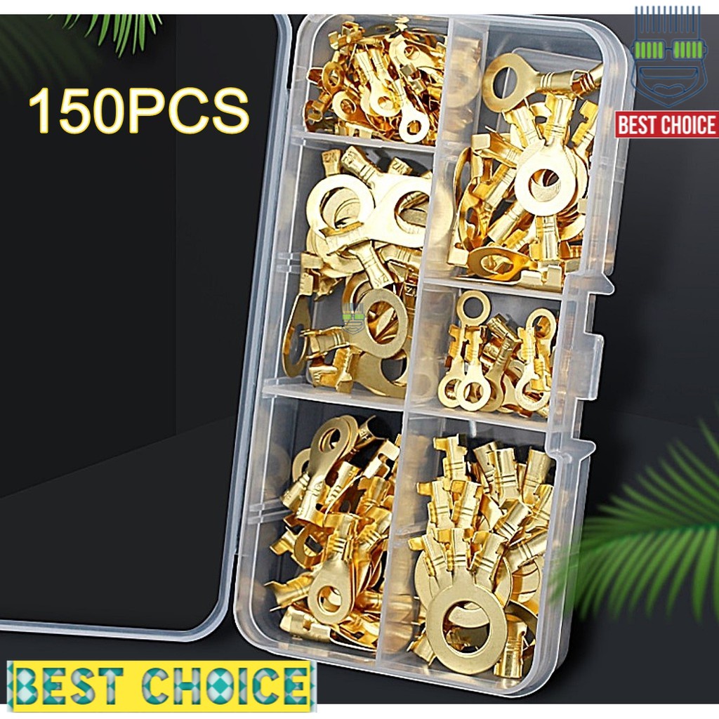 150PCS Electrical Wire Ring Cable Lugs Terminals Connectors M3 M4 M5 M6 ...