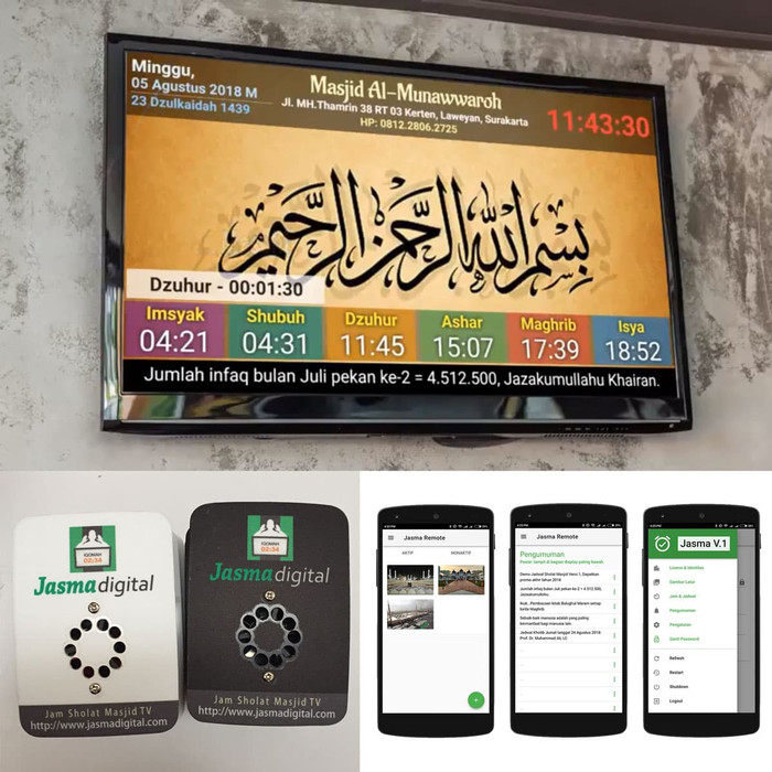 Jam Masjid TV LED / Jadwal Sholat Iqomah dengan android wifi | Shopee ...