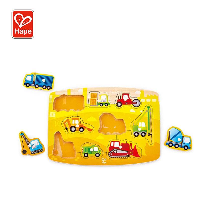Hape 1407 Construction Peg Puzzle for Toddler age 24 month+ | Shopee ...
