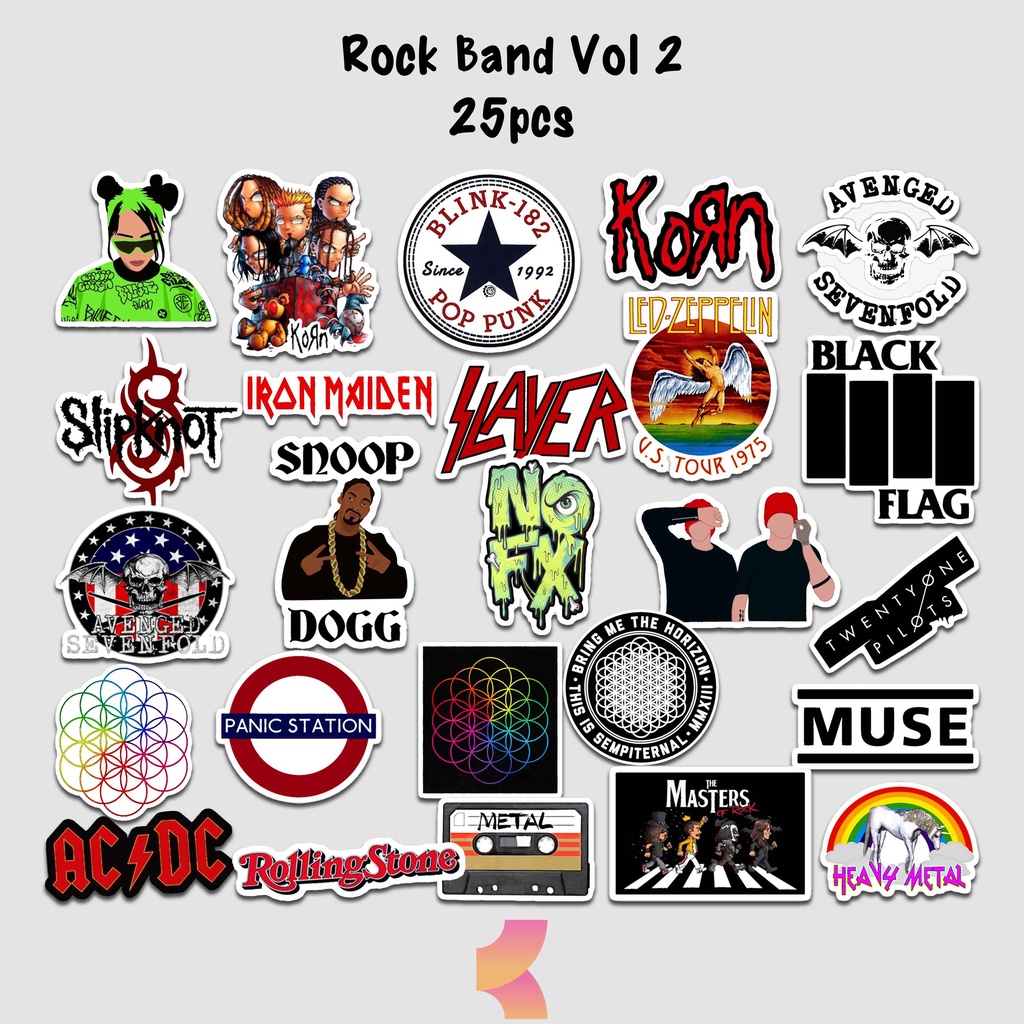 Rock Band Metal Aesthetic Viny Sticker Waterproof Punk Band Sticker ...