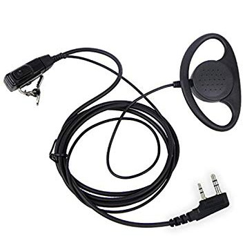 D-shape 2pin PTT Mic Earpiece Earphone Handsfree for Kenwood,Baofeng ...