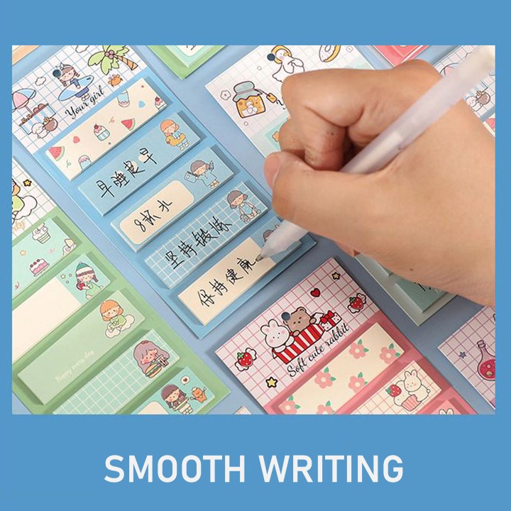 100 pcs Cute Sticky Notes Set Notepad Memo Pad Bookmark Index Sticker ...