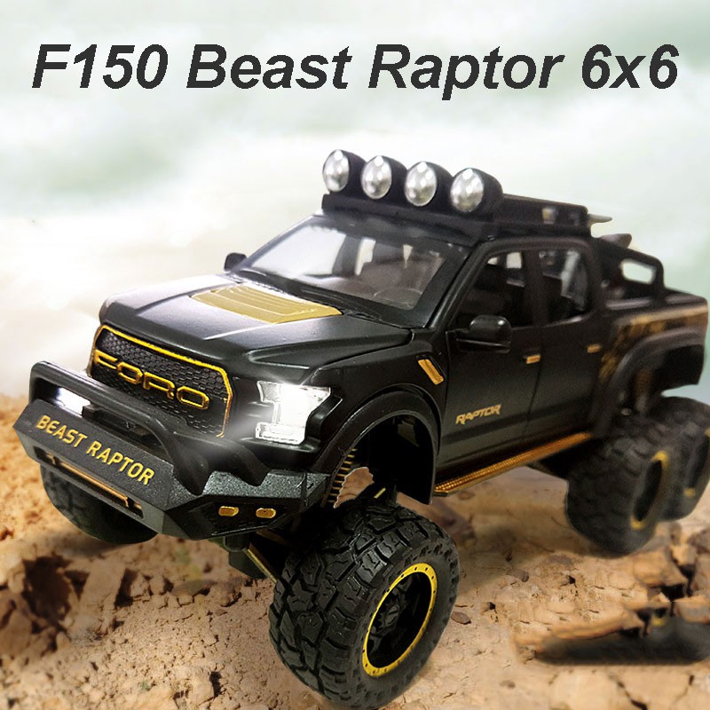 Ford F150 Beast Raptor 6x6 Offroad Metal Casting CAR MODEL - 1:28 scale ...