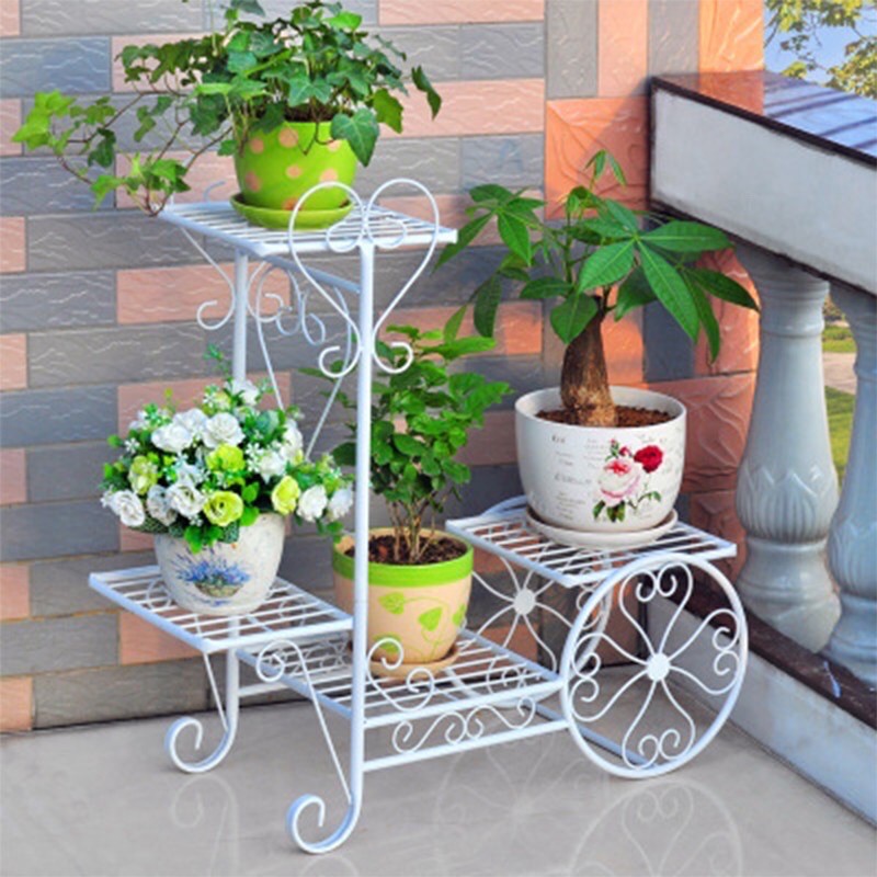 rak pasu bunga Flower Rack 4 Layers white & black color | Shopee Malaysia