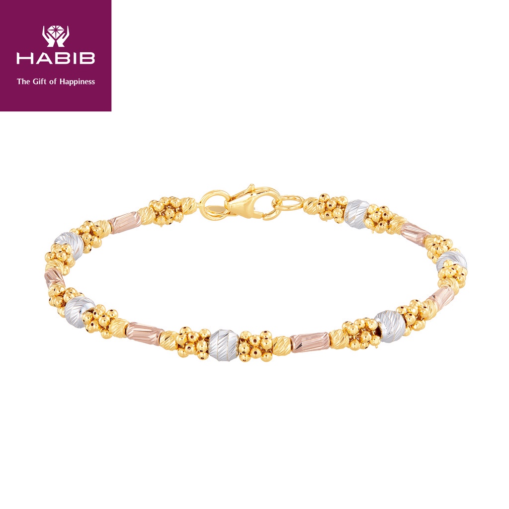 HABIB Oro Italia 916 Yellow, Rose and White Gold Bangle GB88261221-TI ...