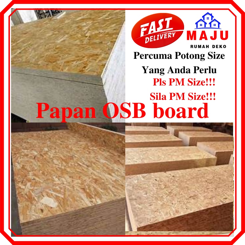 MAJU Papan OSB board 9mm custom cut size osb board papan Pallet kayu wood percuma potong free ...