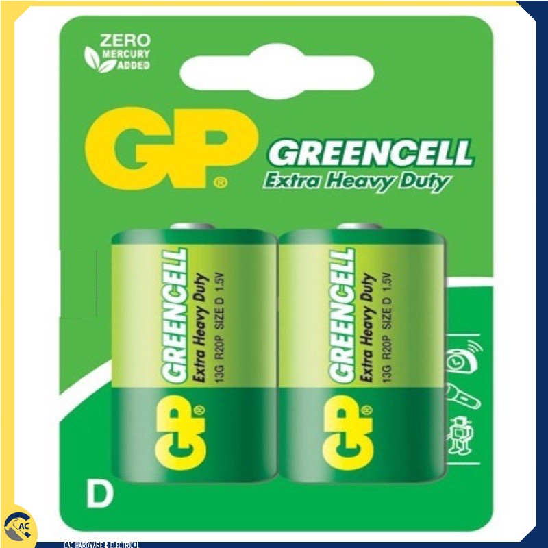 GP BATTERY D SIZE (GP Greencell Carbon Zinc D) | Shopee Malaysia