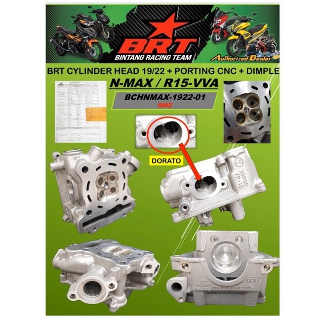 Yamaha Nmax N-Max R15 V3 BRT Cylinder Head Valve 19/22 CNC Porting ...