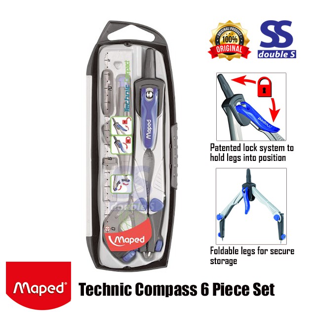 MAPED Technic Compass 6 Piece Set/Geometry Set | Shopee Malaysia